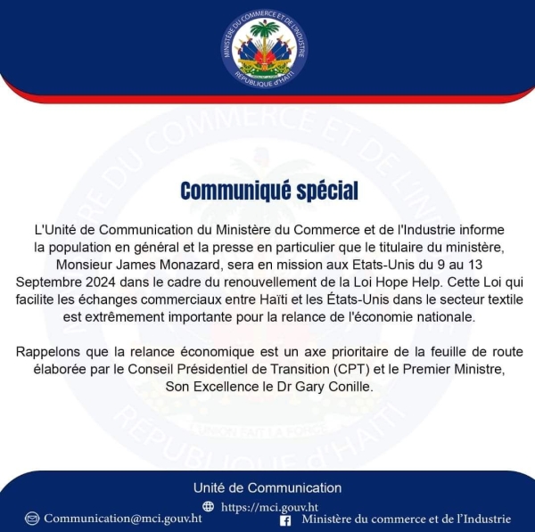 Vers le renouvellement de la loi HOPE HELP : Le ministre James Monazard ...